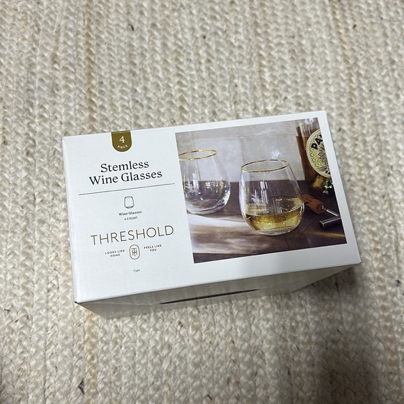 Threshold | Dining | New Threshold 4 Pc Stemless Wine Glass Set Wgold ...